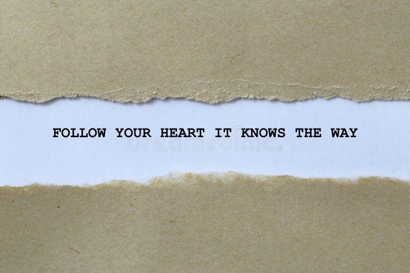 Follow Your Heart it Knows the Way on White Paper Stock Illustration ...