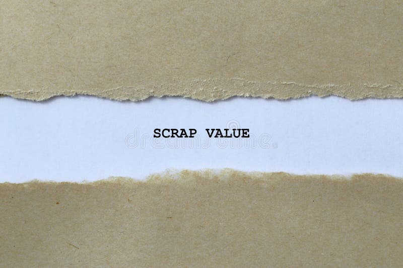 Scrap value on white paper stock image. Image of steel - 313506913