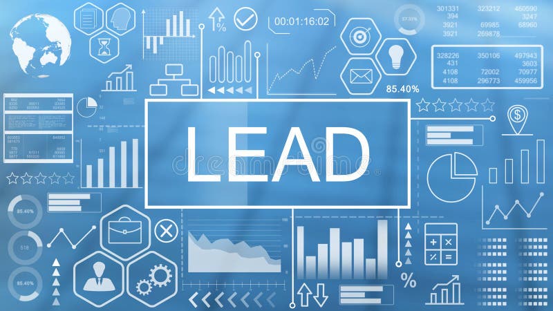 Lead, Animated Typography stock illustration. Illustration of internet ...