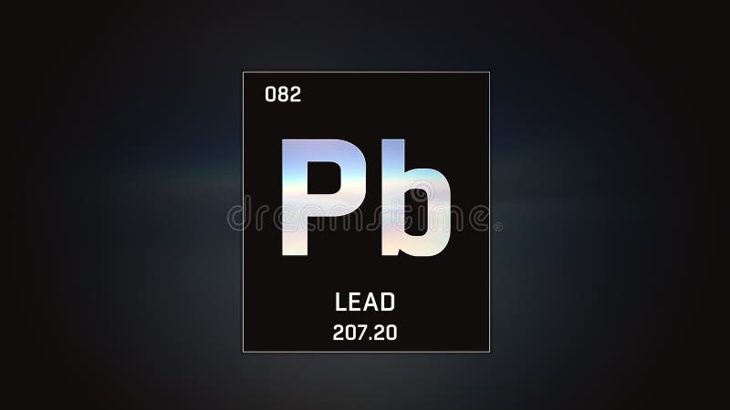 Lead As Element 82 of the Periodic Table 3D Illustration on Silver ...