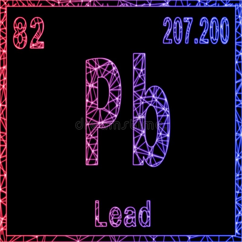 Lead Pb Chemical Element. Lead Sign with Atomic Number. Chemical 82 ...