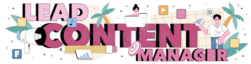 Content Manager Web Banner or Landing Page Set. Idea of Digital ...