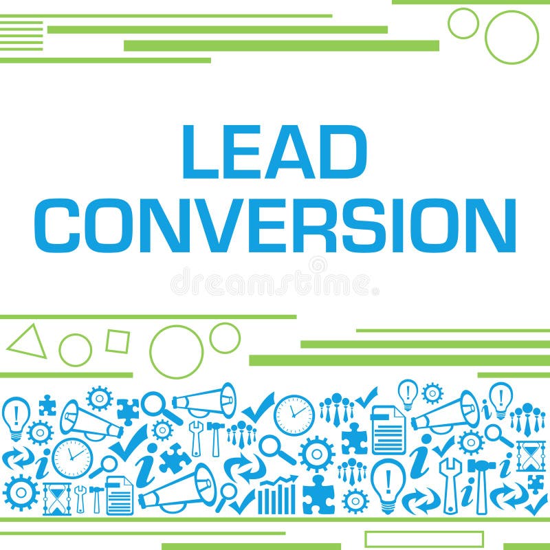 Lead Conversion Green Blue Texture Bottom Square Business Symbols Stock ...
