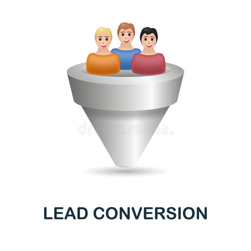 Lead Conversion Icon. 3d Illustration from Digital Marketing Collection ...