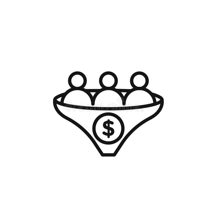 Lead Conversion Icon Outline Collection in Black and on White ...