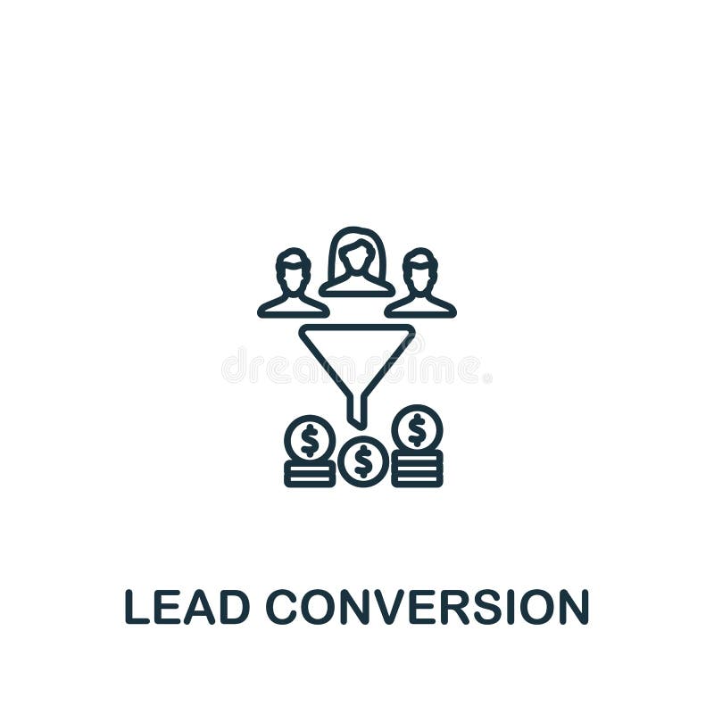 Lead Conversion Icon. Monochrome Simple Digital Marketing Icon for ...