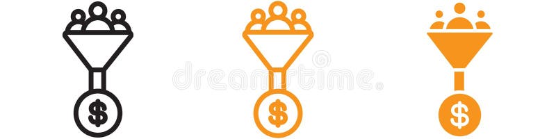 Lead Conversion Icon Set Sales and Marketing Illustrations for Business ...