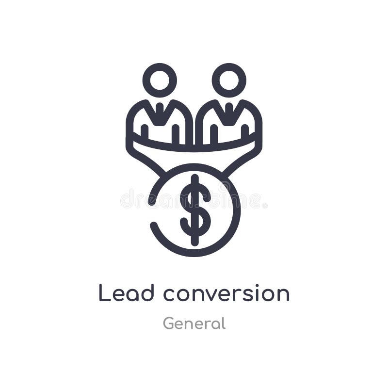 Lead Conversion Outline Icon. Isolated Line Vector Illustration from ...