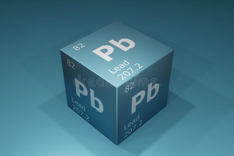 Lead, 3D Rendering of Symbols of the Elements of the Periodic Table ...