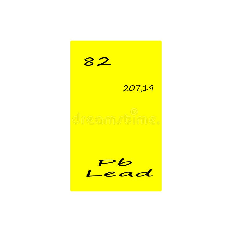 Lead Element Illustration. Eighty Two Atomic Number. Chemical Symbol Pb ...