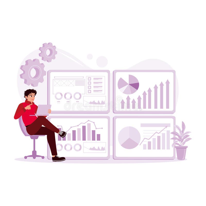 Lead Engineer Working in Industry 4.0 Factory. Operators Control the Production Process on a ...