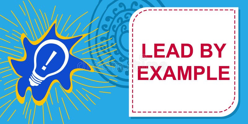 Lead by Example Bulb Blue Red Yellow Element Text Stock Illustration ...