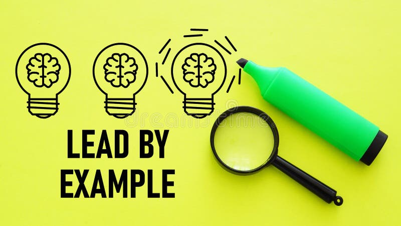 Lead by Example is Shown Using the Text and Picture of Lamps Stock ...