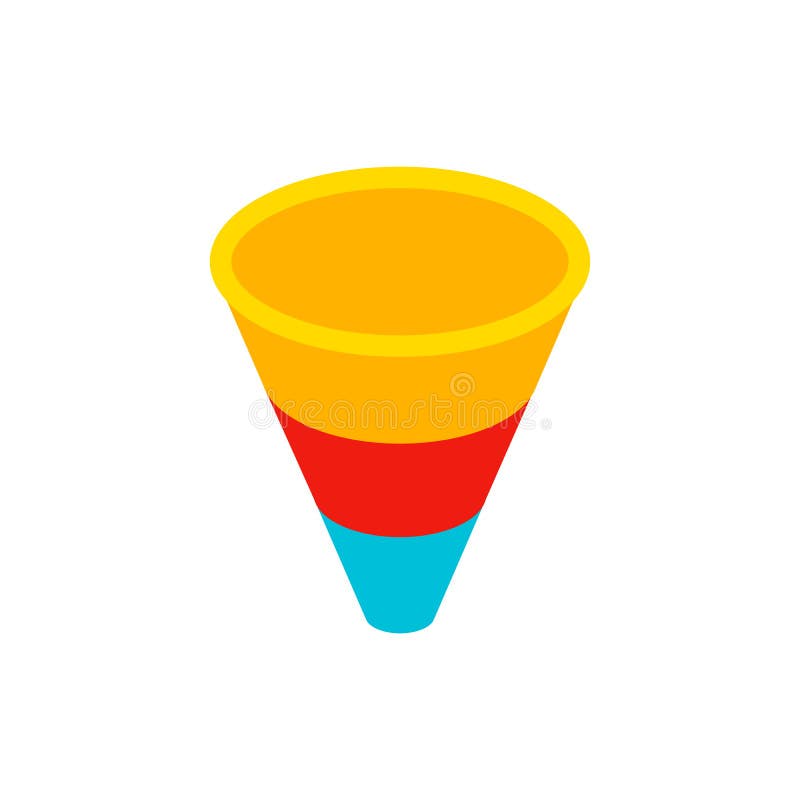 Lead Funnel Isometric Object Stock Vector - Illustration of growth ...