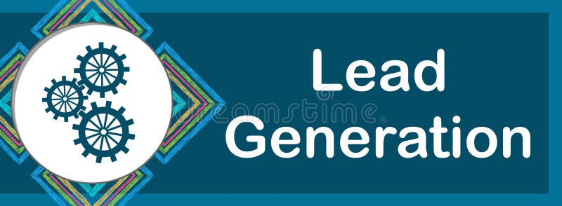 Lead Generation Blue Colorful Squares Gears Text Circle Stock ...