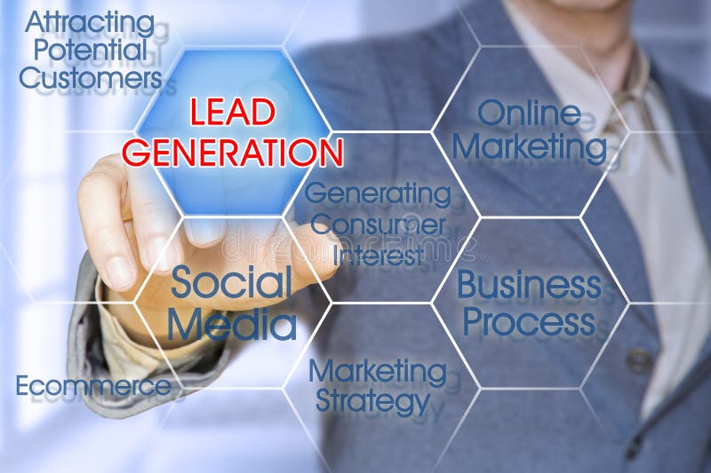 Lead Generation Concept on Cogwheels. Business Finance Stock Image ...