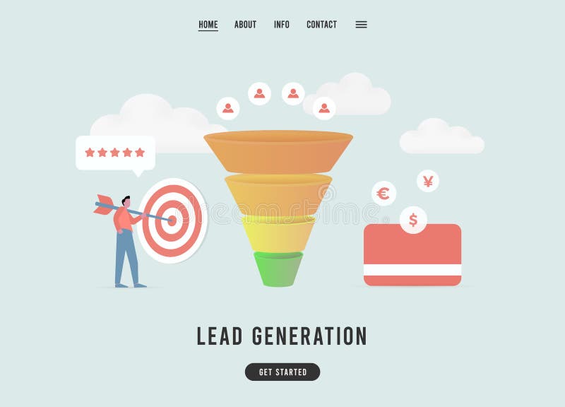 Lead Generation Concept. Increase Website Traffic Conversion with ...