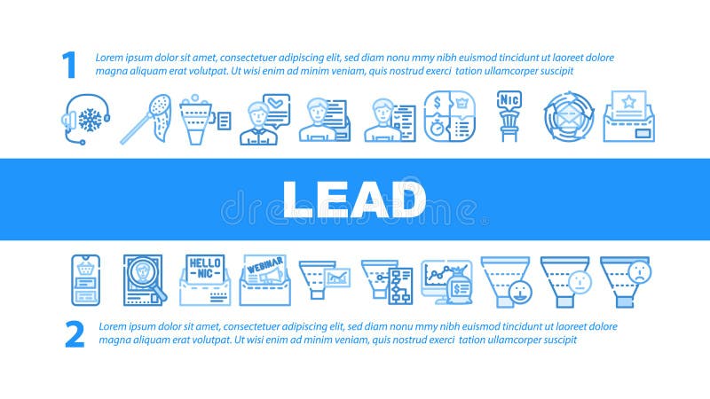 Lead Generation Customer Business Landing Header Vector Stock ...