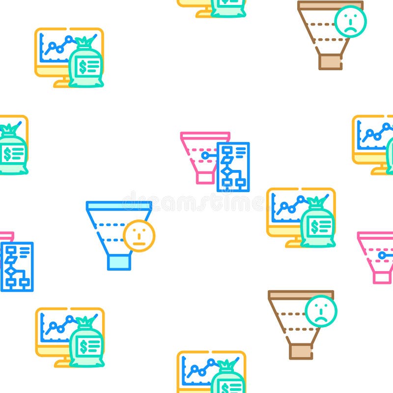 Lead Generation Customer Business Vector Seamless Pattern Stock Vector ...