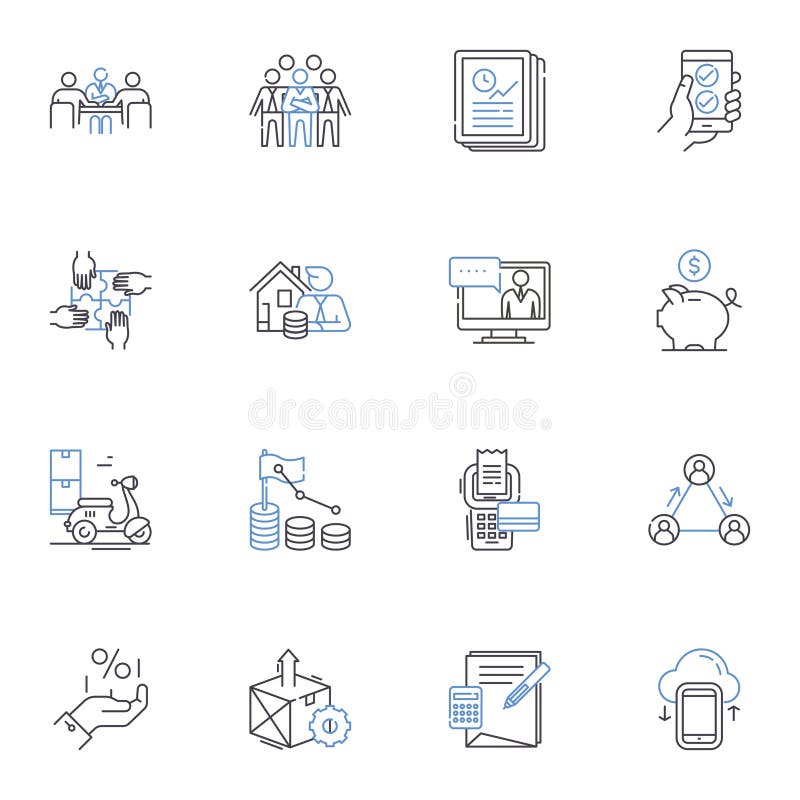 Lead Generation Line Icons Collection. Prospecting, Acquisition ...