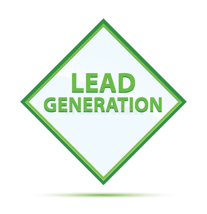 Lead Generation Modern Abstract Green Diamond Button Stock Illustration ...
