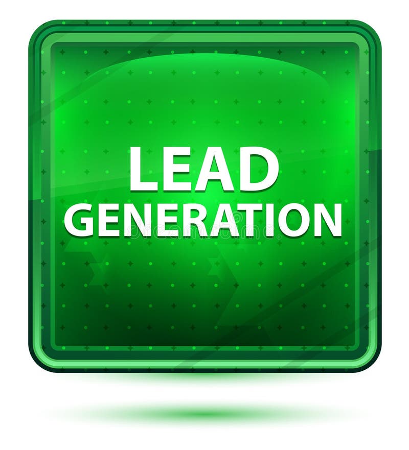 Lead Generation Neon Light Green Square Button Stock Illustration ...