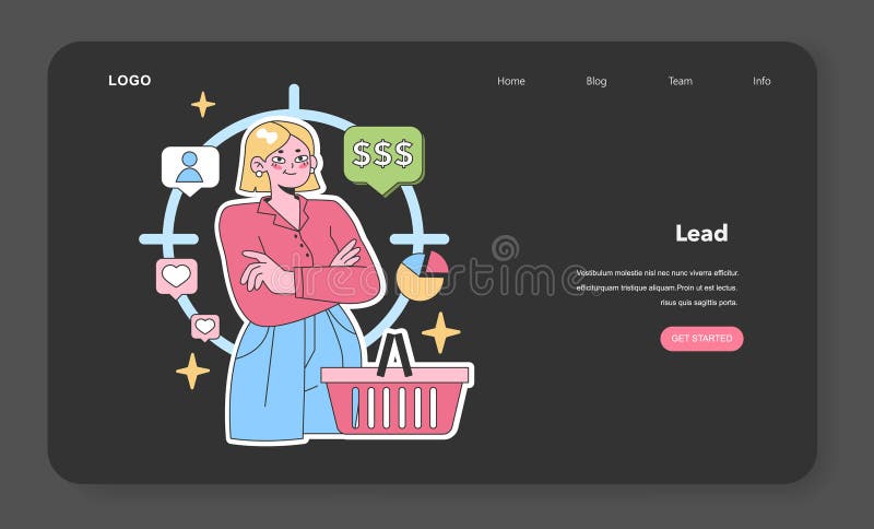 Lead Generation Set. Flat Vector Stock Vector - Illustration of user ...