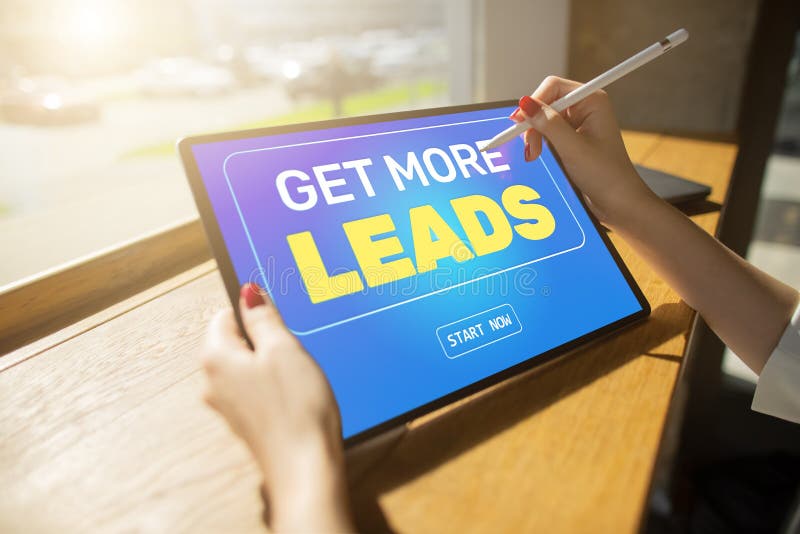 Lead Generation Start Button on Screen. Digital Marketing and Business ...