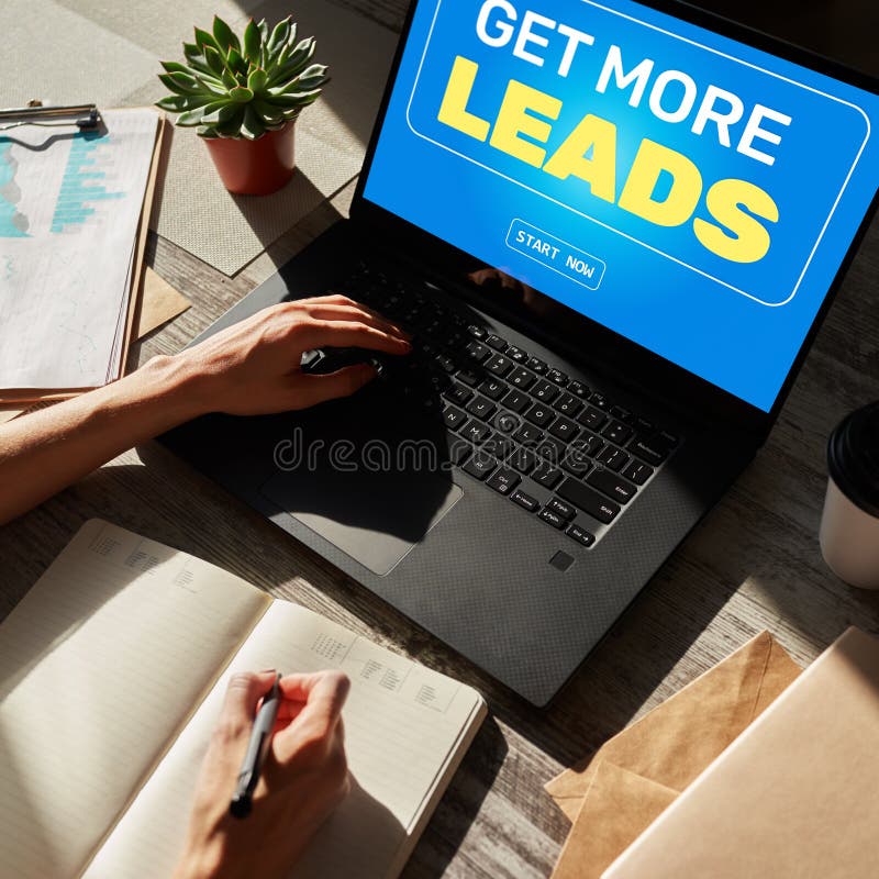 Lead Generation Start Button on Screen. Digital Marketing and Business ...