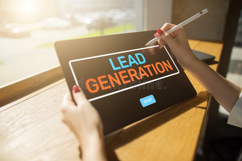 Lead Generation Start Button on Screen. Digital Marketing and Business ...