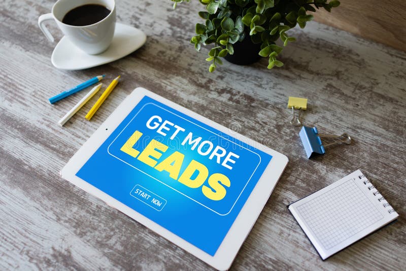 Lead Generation Start Button on Screen. Digital Marketing and Business ...