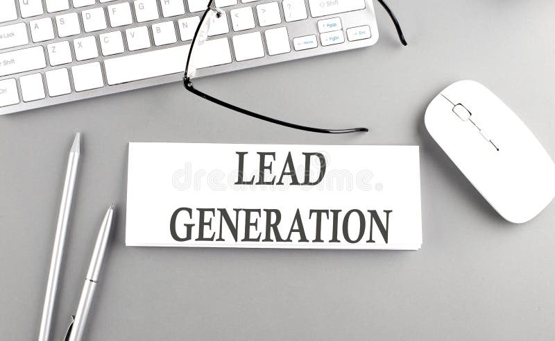 LEAD GENERATION Text on Paper with Keyboard on Grey Background Stock ...