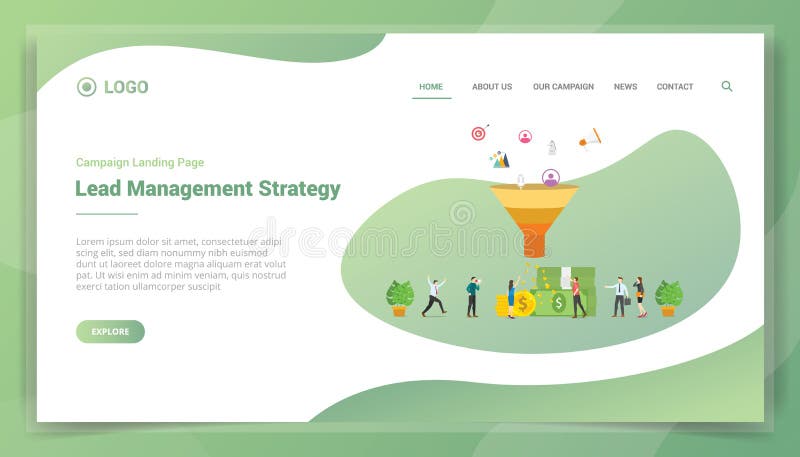 Lead Management Strategy for Website Template or Landing Homepage Stock ...