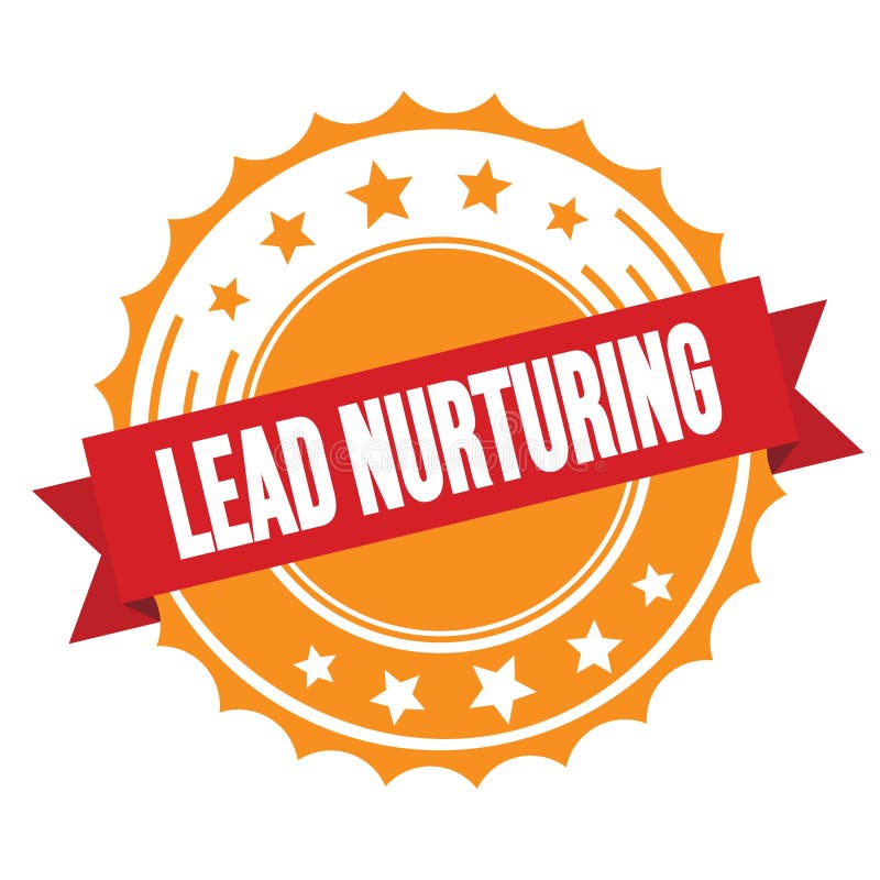 LEAD NURTURING Text on Red Orange Ribbon Stamp Stock Illustration ...