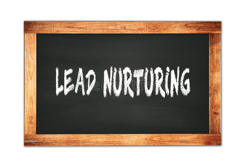 LEAD NURTURING Text Written on Wooden Frame School Blackboard Stock ...