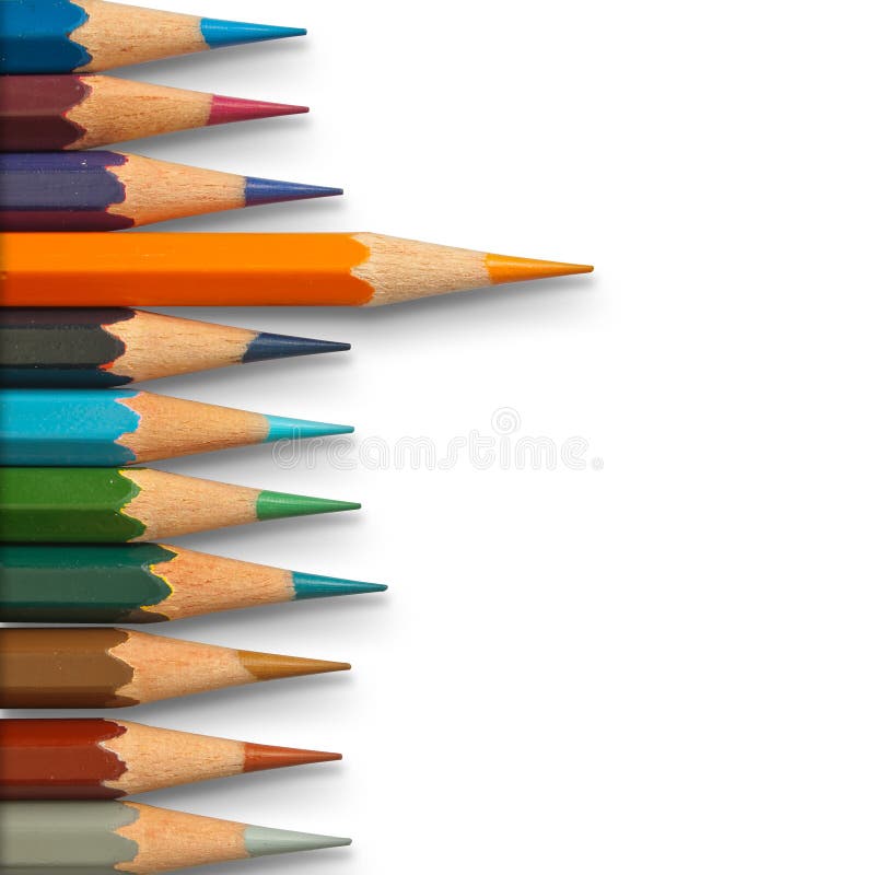 Lead Orange and Cool Tone Color Pencil Stock Image - Image of ...