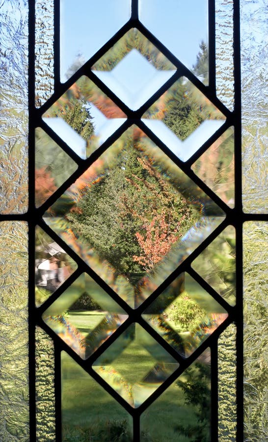 Lead paned window stock image. Image of edged, autumn - 21141705