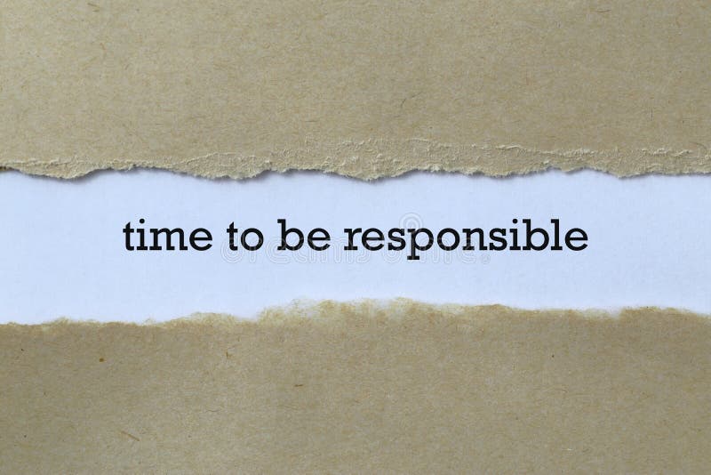 Time To Be Responsible on Paper Stock Image - Image of ethic, cube ...
