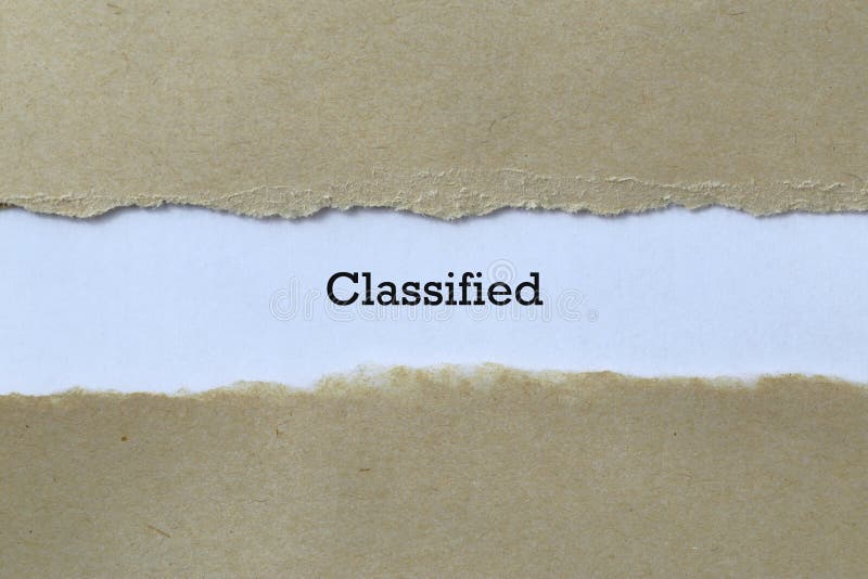 Classified on white paper stock image. Image of classified - 263545323