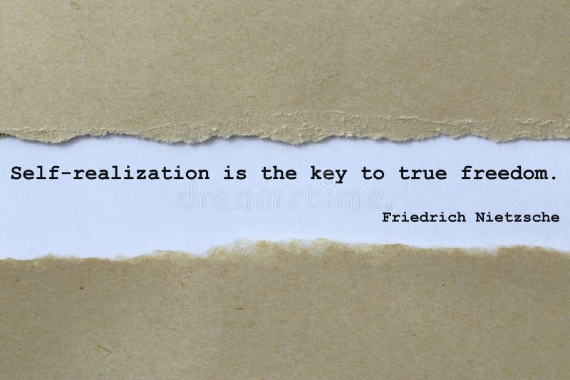 Self-realization is the Key To True Freedom. Stock Image - Image of ...