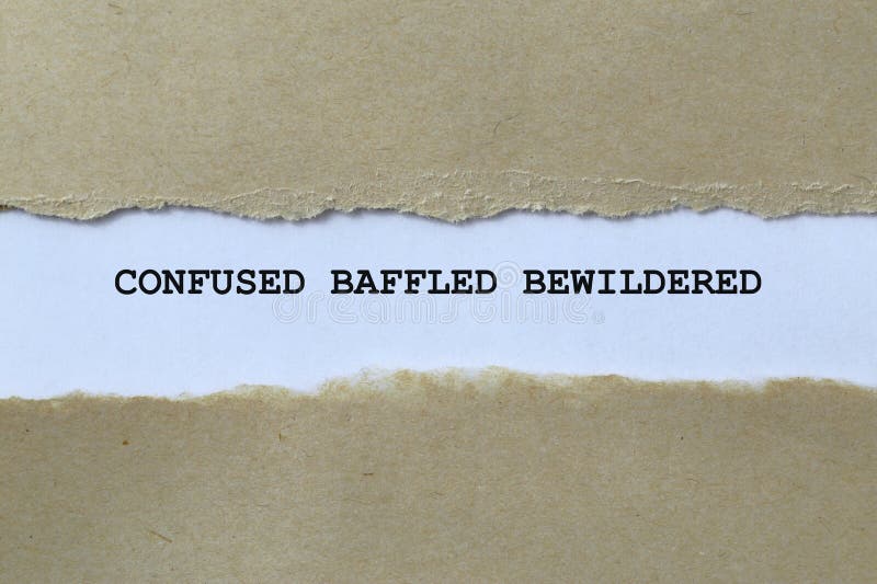 Confused Baffled Bewildered on White Paper Stock Image - Image of ...