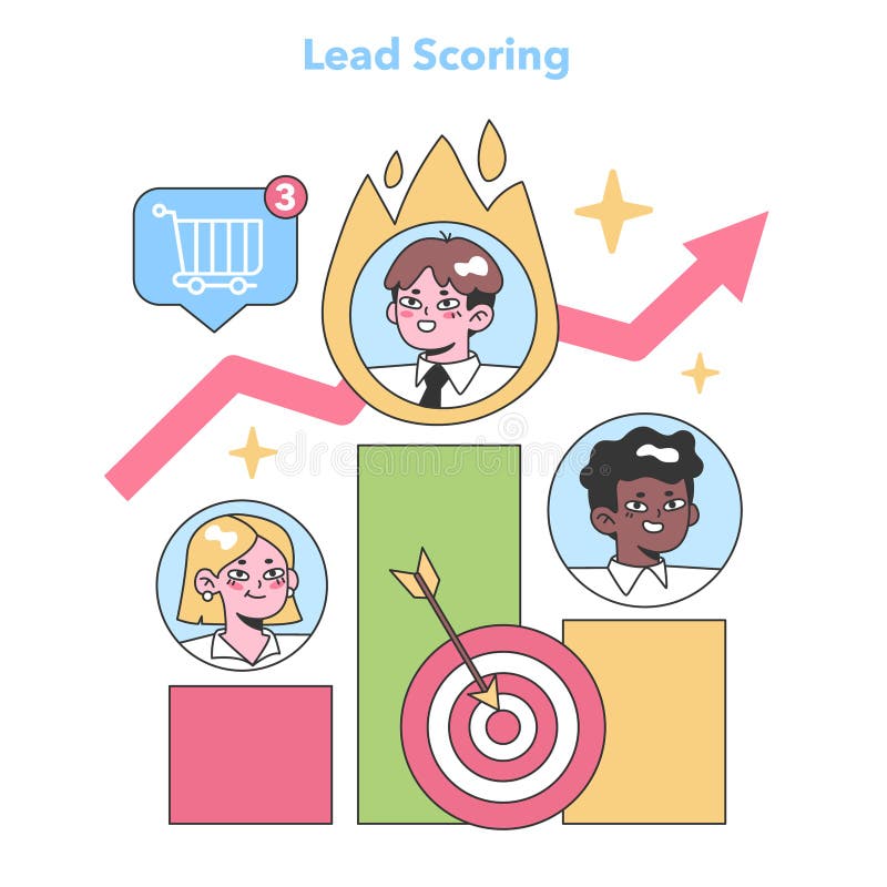 Lead Scoring Visualization. Flat Vector Illustration Stock Vector ...