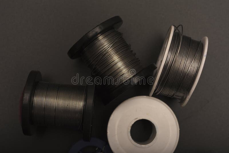 Lead Solder. Coils of Lead Solder Stock Photo - Image of design ...