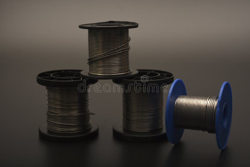 Lead Solder. Coils of Lead Solder Stock Image - Image of silver ...
