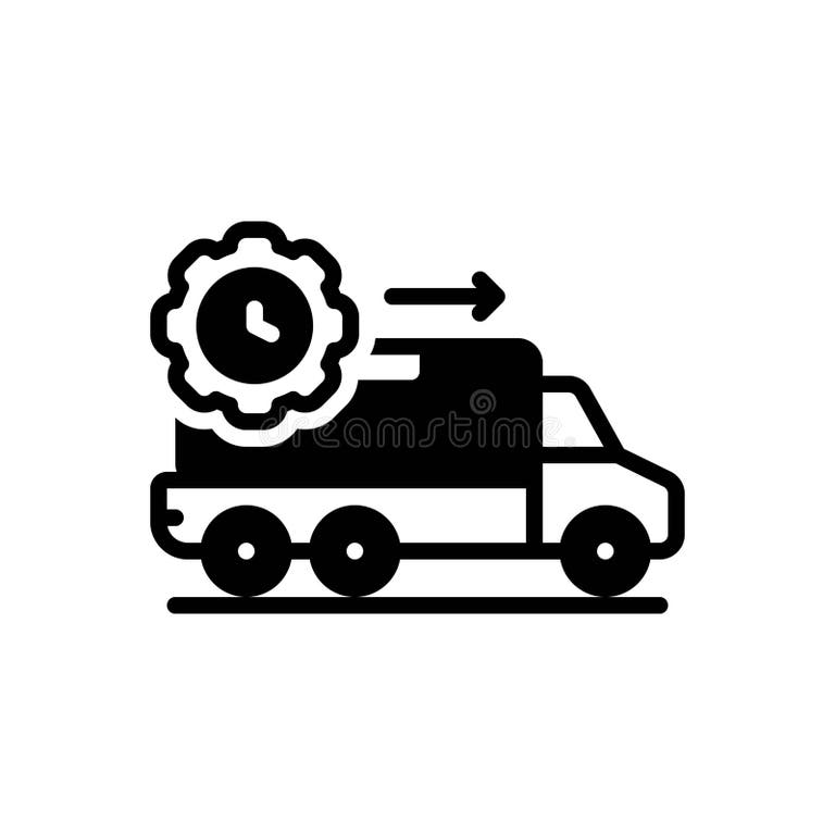 Black Solid Icon for Lead Time and Punctuality, Lead Time and Delivery ...