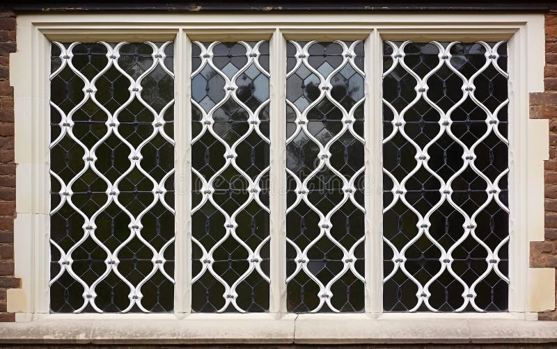 Leaded Glass: the Distinctive Tudor Window. Stock Illustration ...