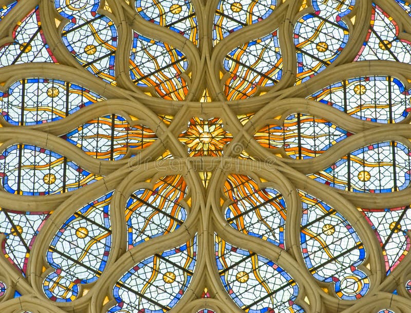 Leaded Panes in Catholic Cathedral Stock Photo - Image of castle ...