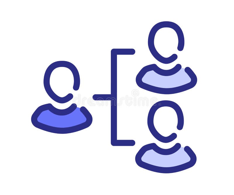 Leader Branch Team Single Isolated Icon with Dash or Dashed Line Style ...