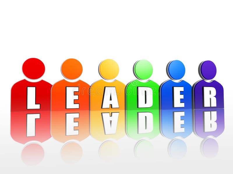 Leader in Colorful Person Signs Stock Illustration - Illustration of ...