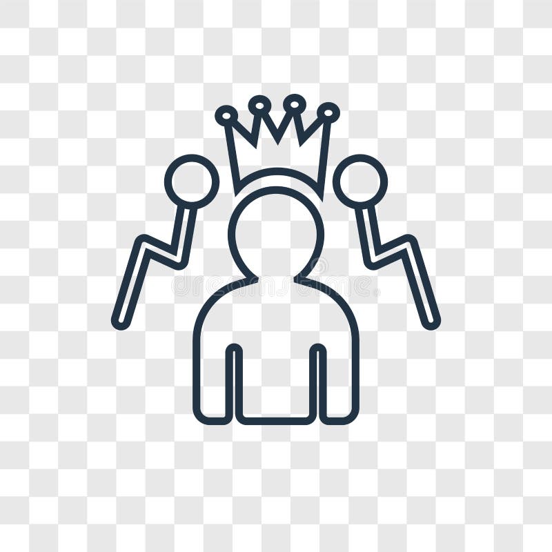 Leader Concept Vector Linear Icon Isolated on Transparent Background ...